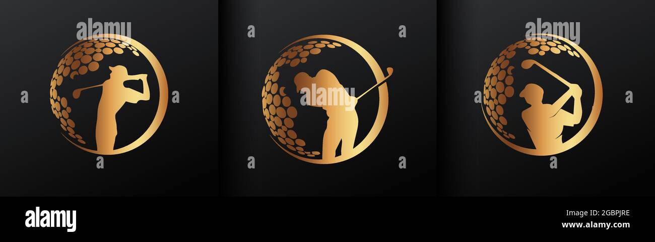 A Vector Illustration of Golden Golf Circle Sign Stock Vector Image ...