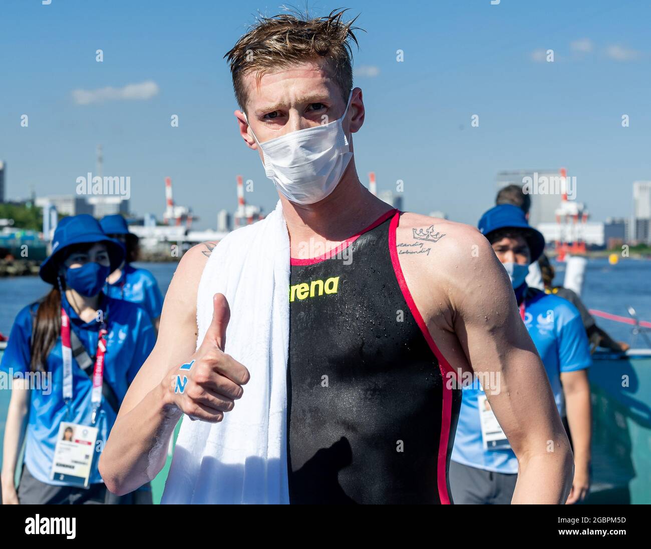 Tokyo, Japan. 05th Aug, 2021. Florian Wellbrock of Germany celebrates ...