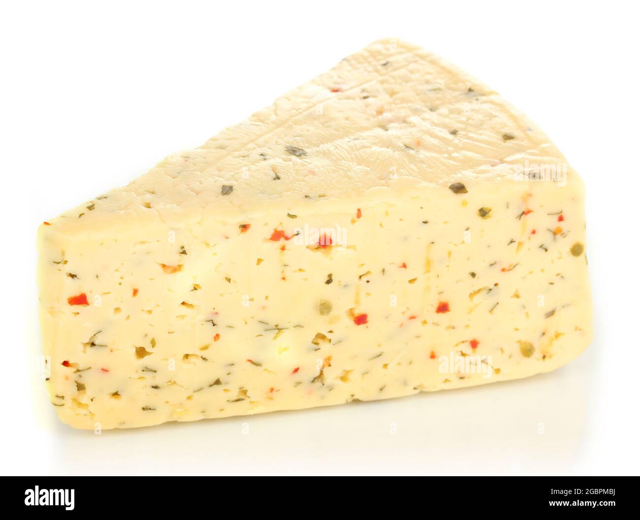 cheese with spices isolated on white Stock Photo - Alamy