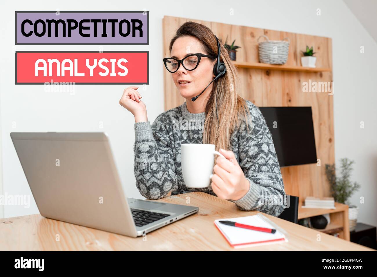 Text caption presenting Competitor Analysis. Business concept ...
