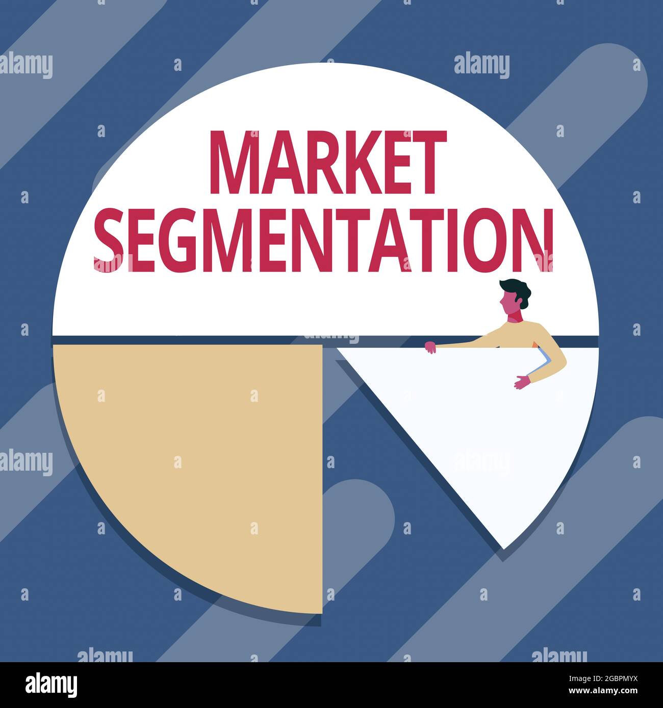 Hand writing sign Market Segmentation. Internet Concept dividing a ...
