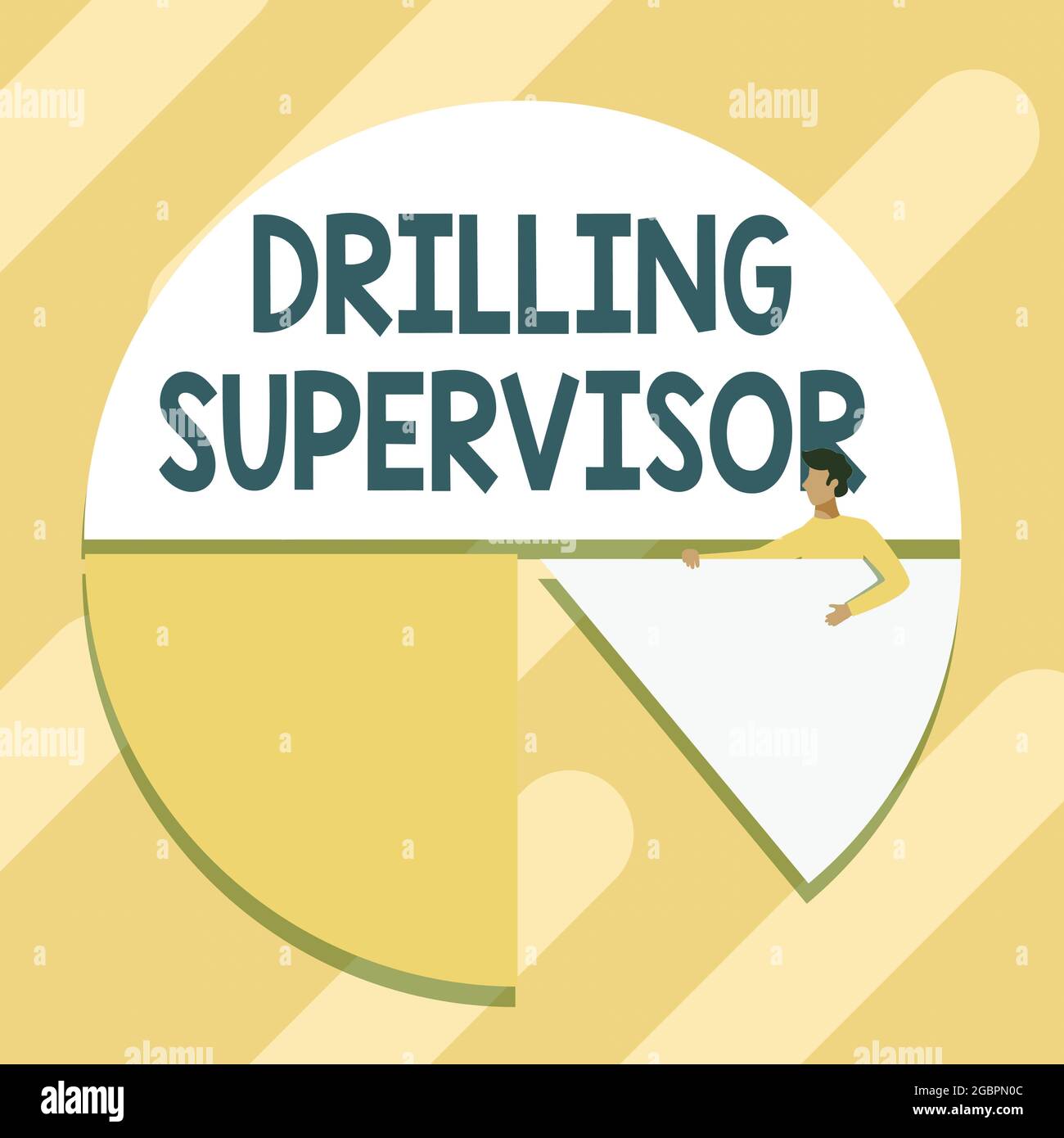 Text caption presenting Drilling Supervisor. Business idea in charge of ...