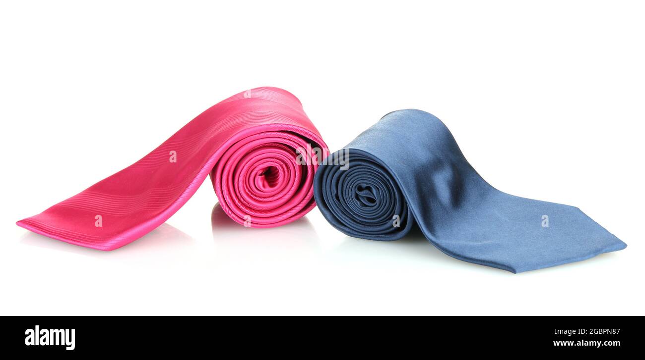 Two color ties isolated on white Stock Photo - Alamy