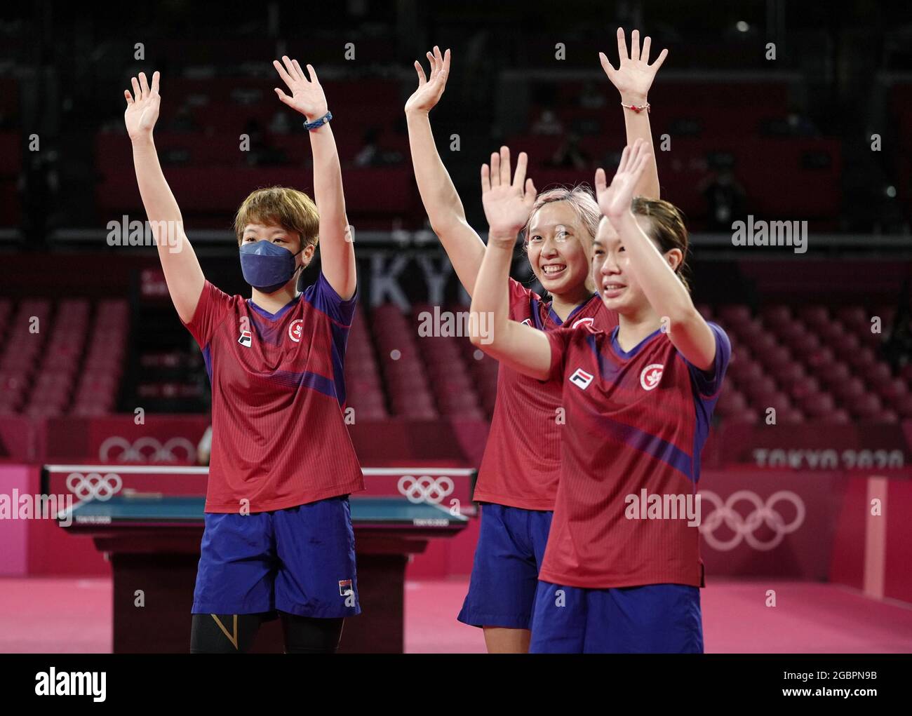 Hong Kong's (from L) Doo Hoi-kem, Minnie Soo Wai-yam and Lee Ho-ching ...