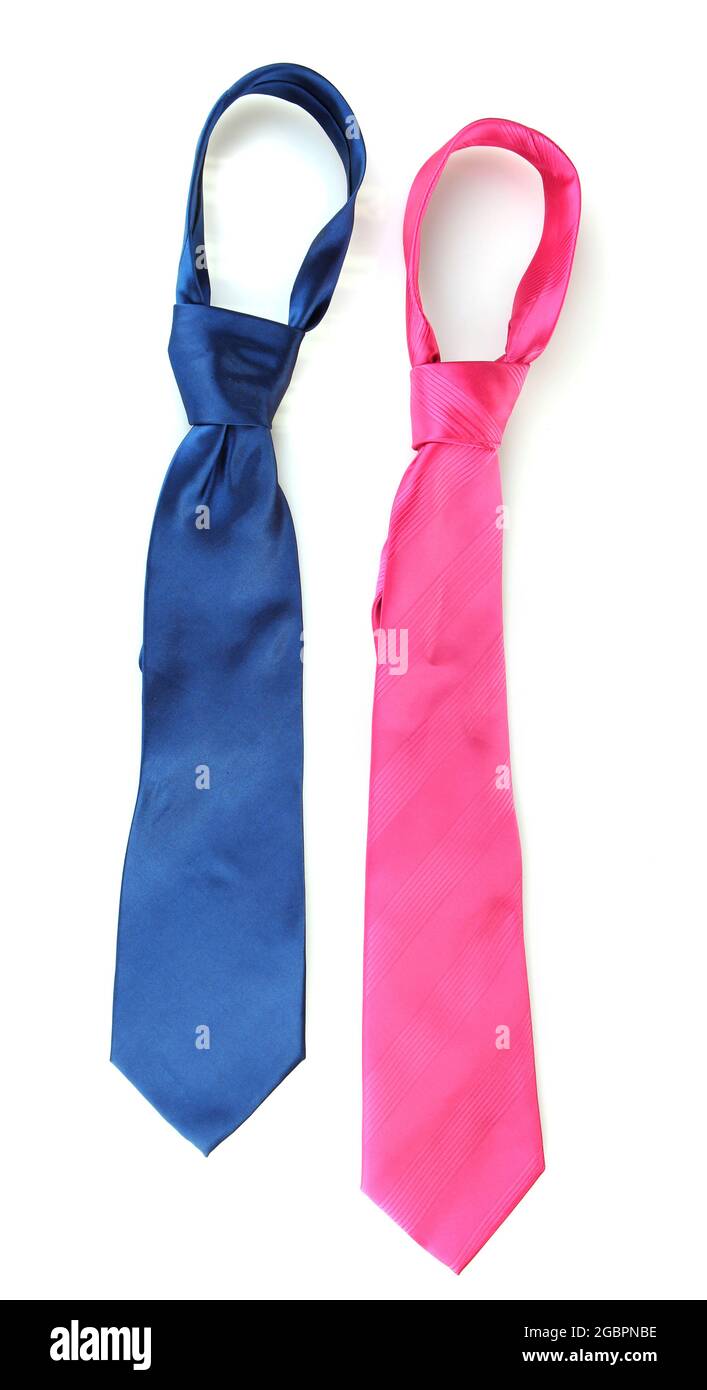 Two color ties isolated on white Stock Photo - Alamy