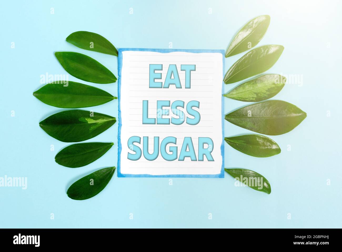 Sign displaying Eat Less Sugar. Word for reducing sugar intake and ...