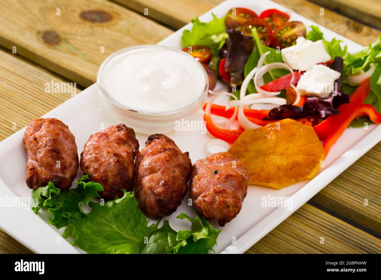 Dish of Bulgarian cuisine Kebapche Stock Photo - Alamy