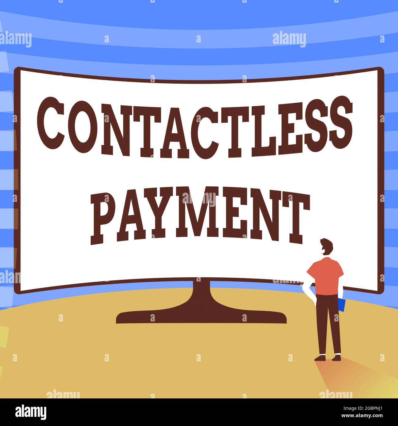 Sign displaying Contactless Payment. Business approach use near field ...
