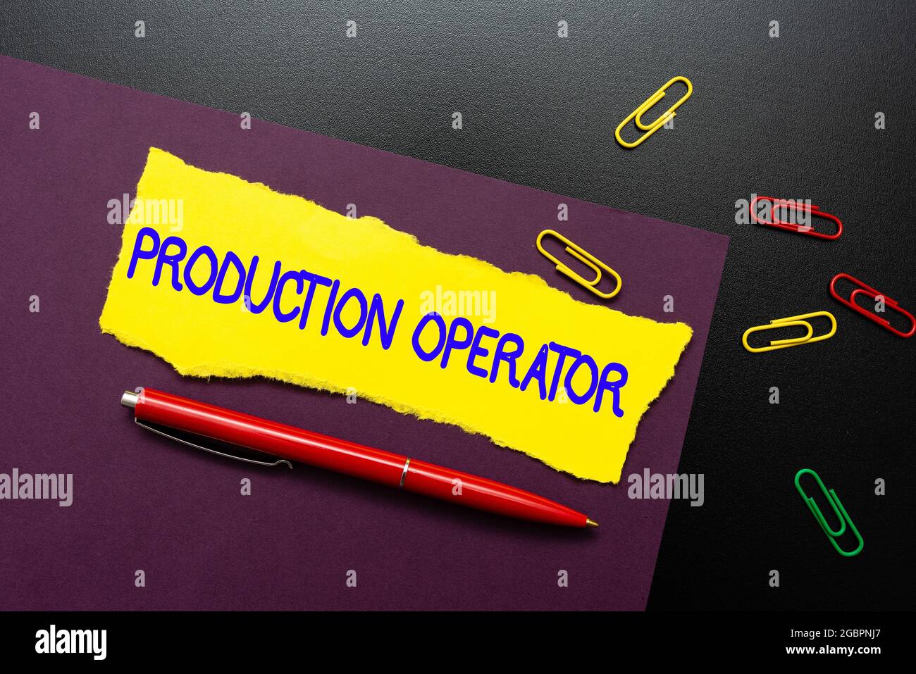 Handwriting text Production Operator. Business idea control equipment ...
