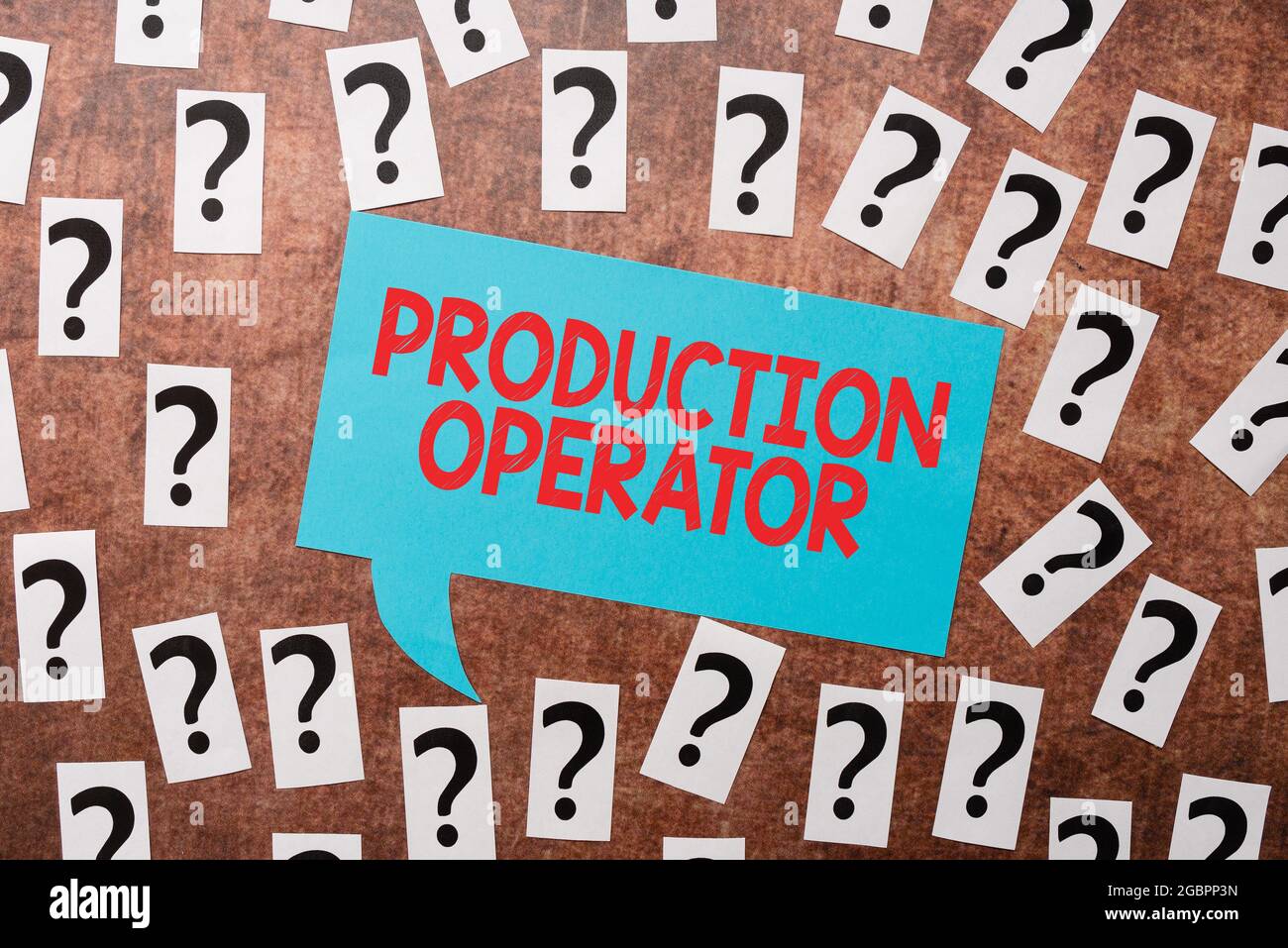 Text sign showing Production Operator. Business overview control ...