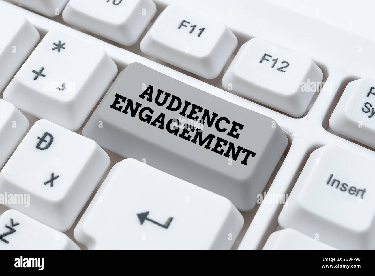 Sign displaying Audience Engagement. Concept meaning active involvement ...