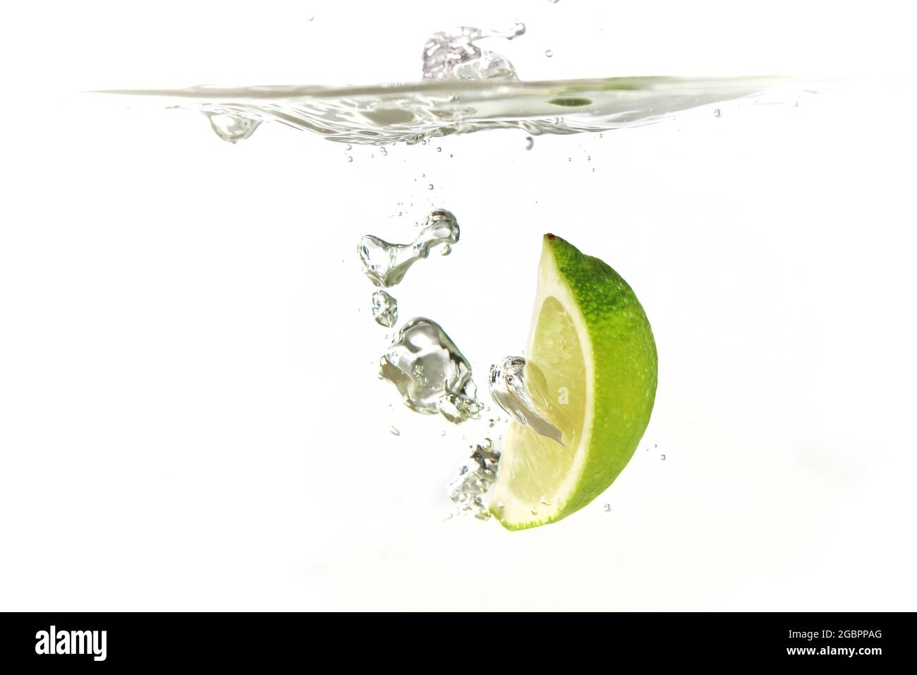 lime and lemon splashing water isolated on white background Stock Photo ...