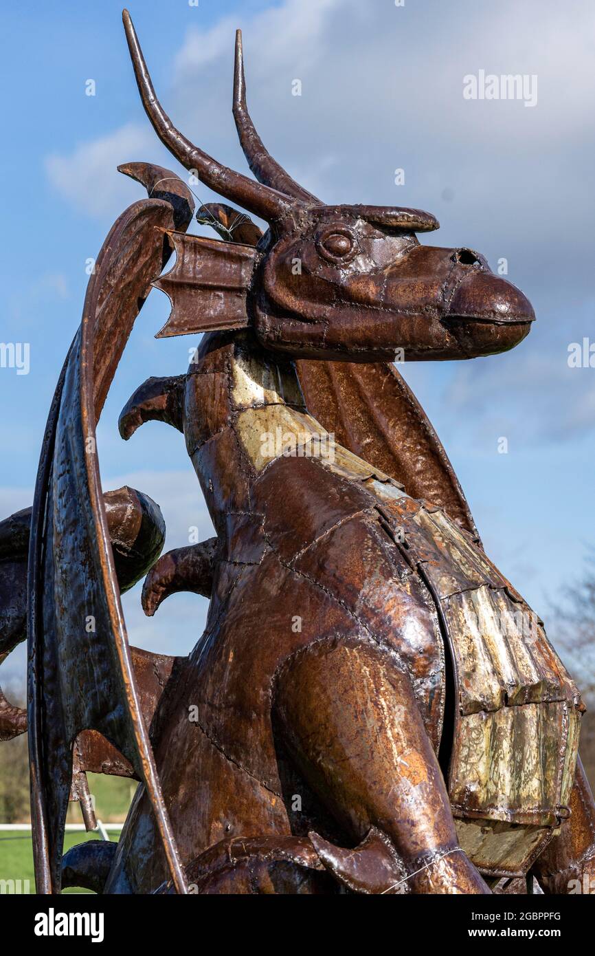 These metal statues have all been built from pieces of scrap metal and ...