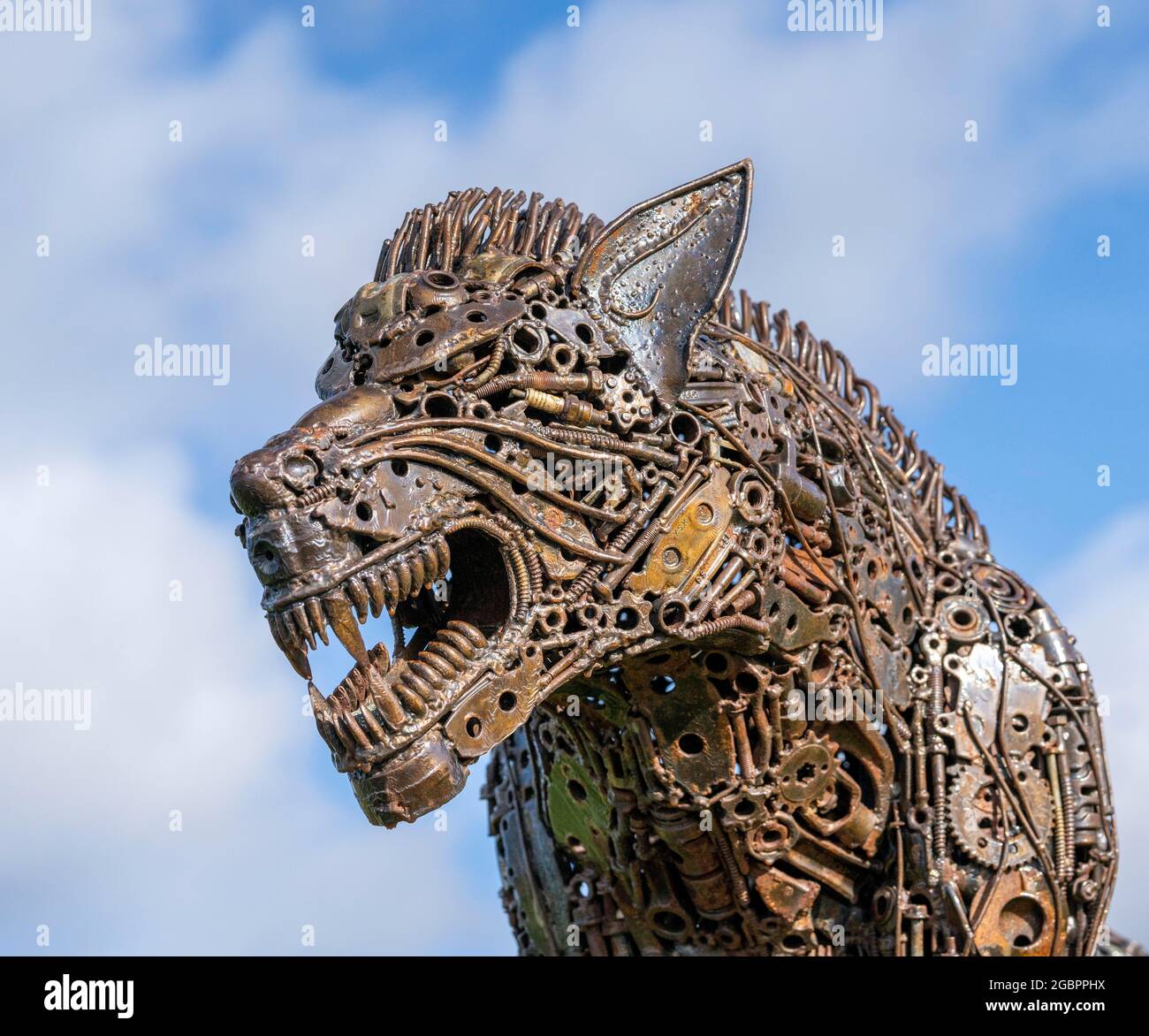 These metal statues have all been built from pieces of scrap metal and ...