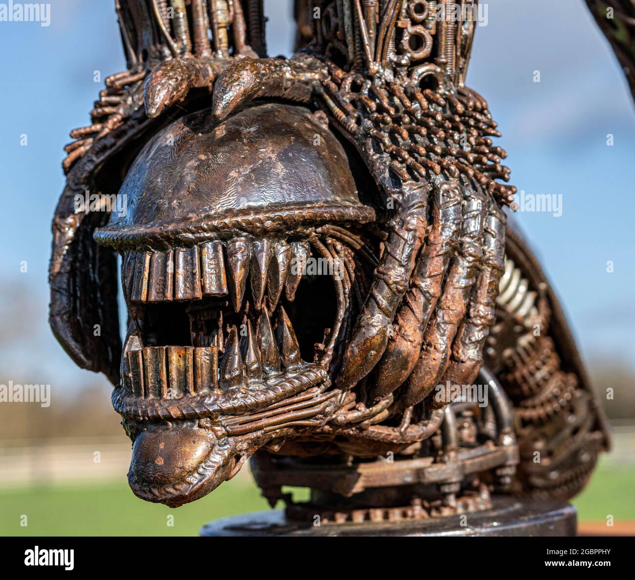 These metal statues have all been built from pieces of scrap metal and ...