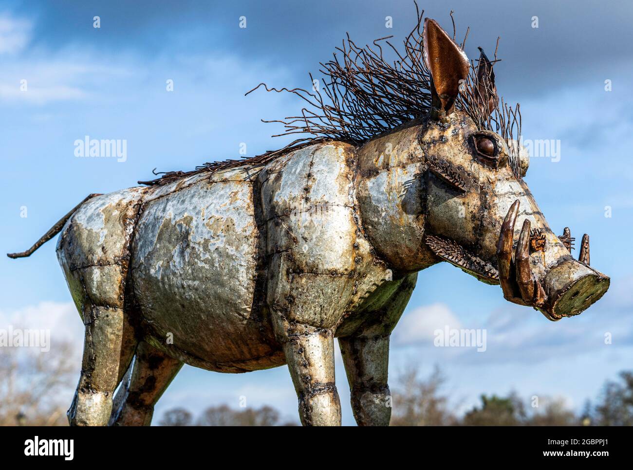 These metal statues have all been built from pieces of scrap metal and ...