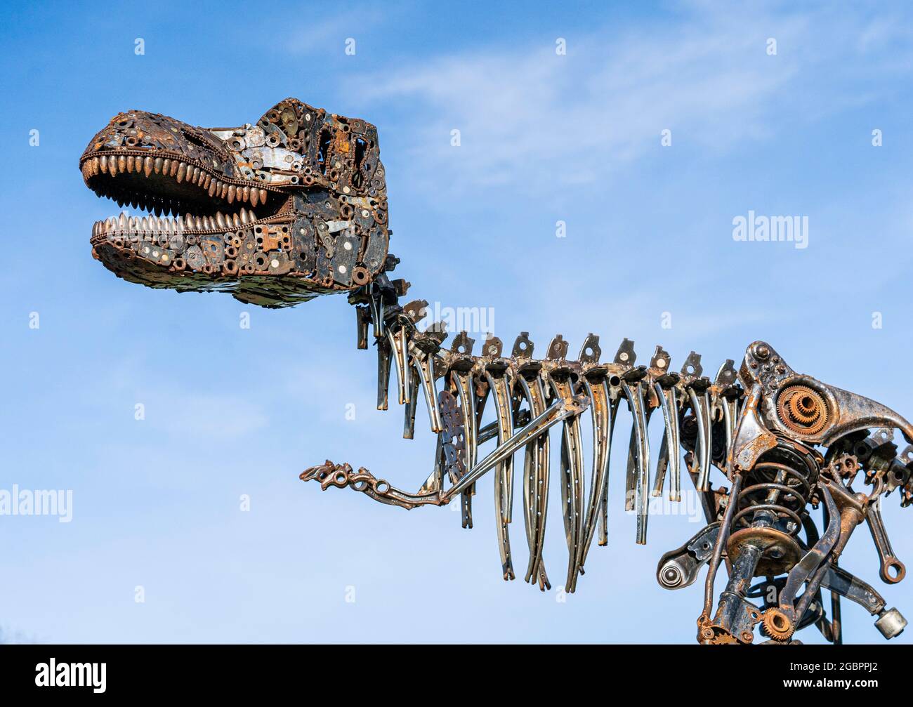 These metal statues have all been built from pieces of scrap metal and ...