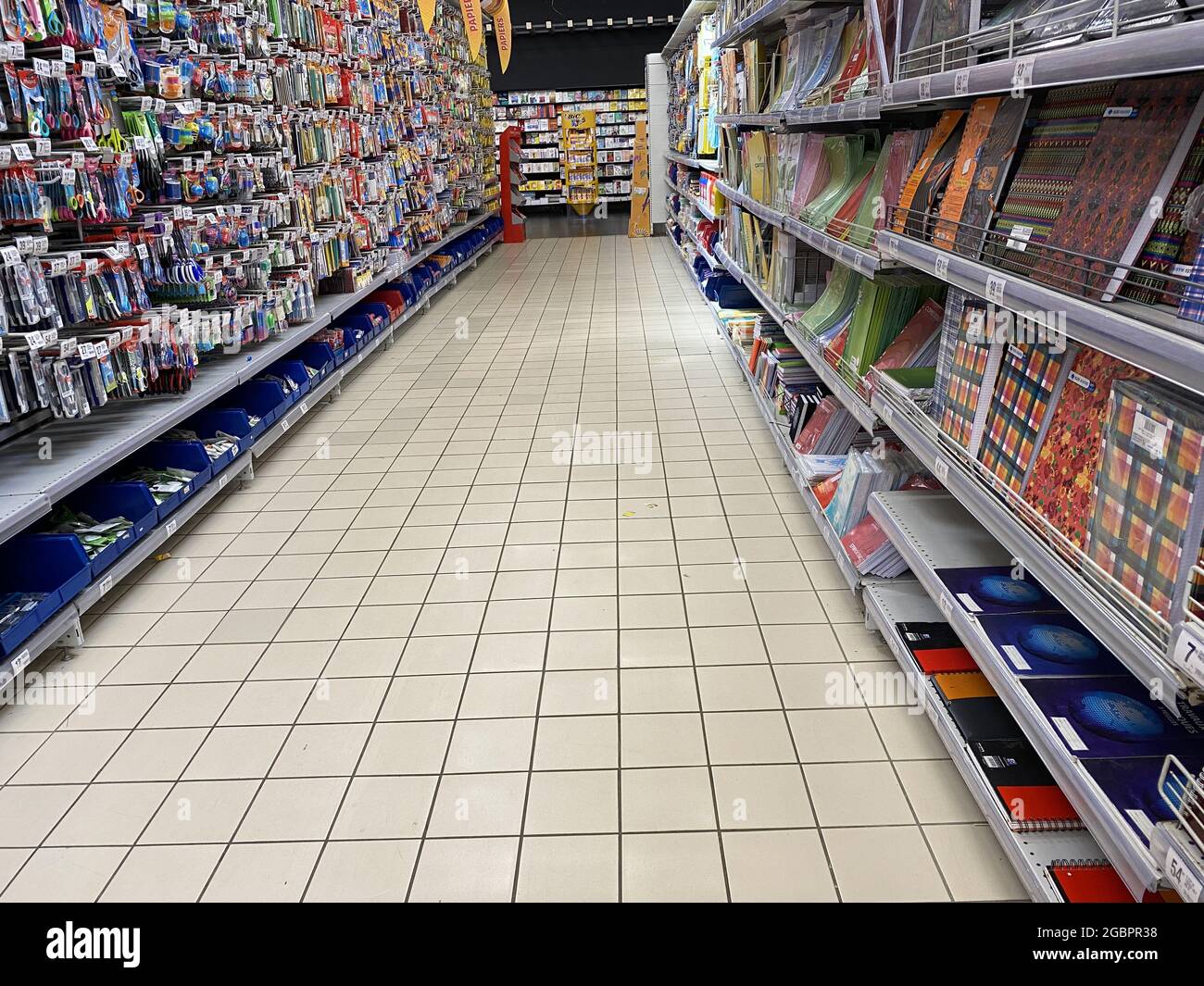 RABAT, MOROCCO - Jul 11, 2021: A view of an aisle filled with various ...