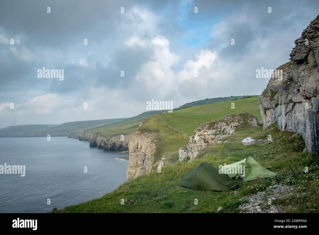 Dorset- Wild Camping along the Coastal path on the Jurassic Coast near ...