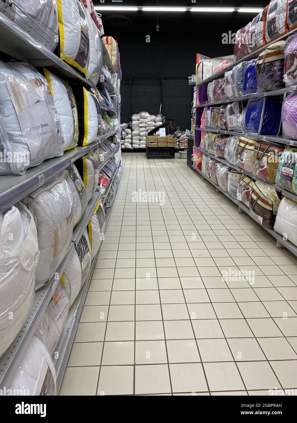 RABAT, MOROCCO - Jul 11, 2021: A view of an aisle filled with various ...