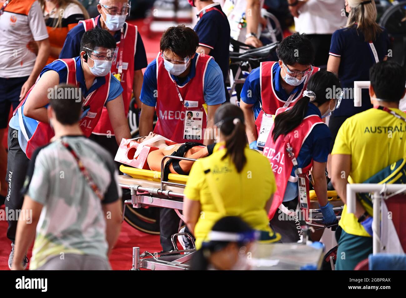 Dutch Laurine van Riessen pictured after a fall during the women's ...