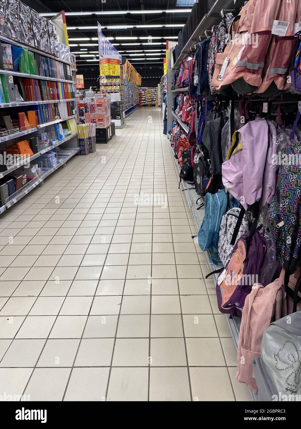 RABAT, MOROCCO - Jul 11, 2021: A view of an aisle filled with various ...