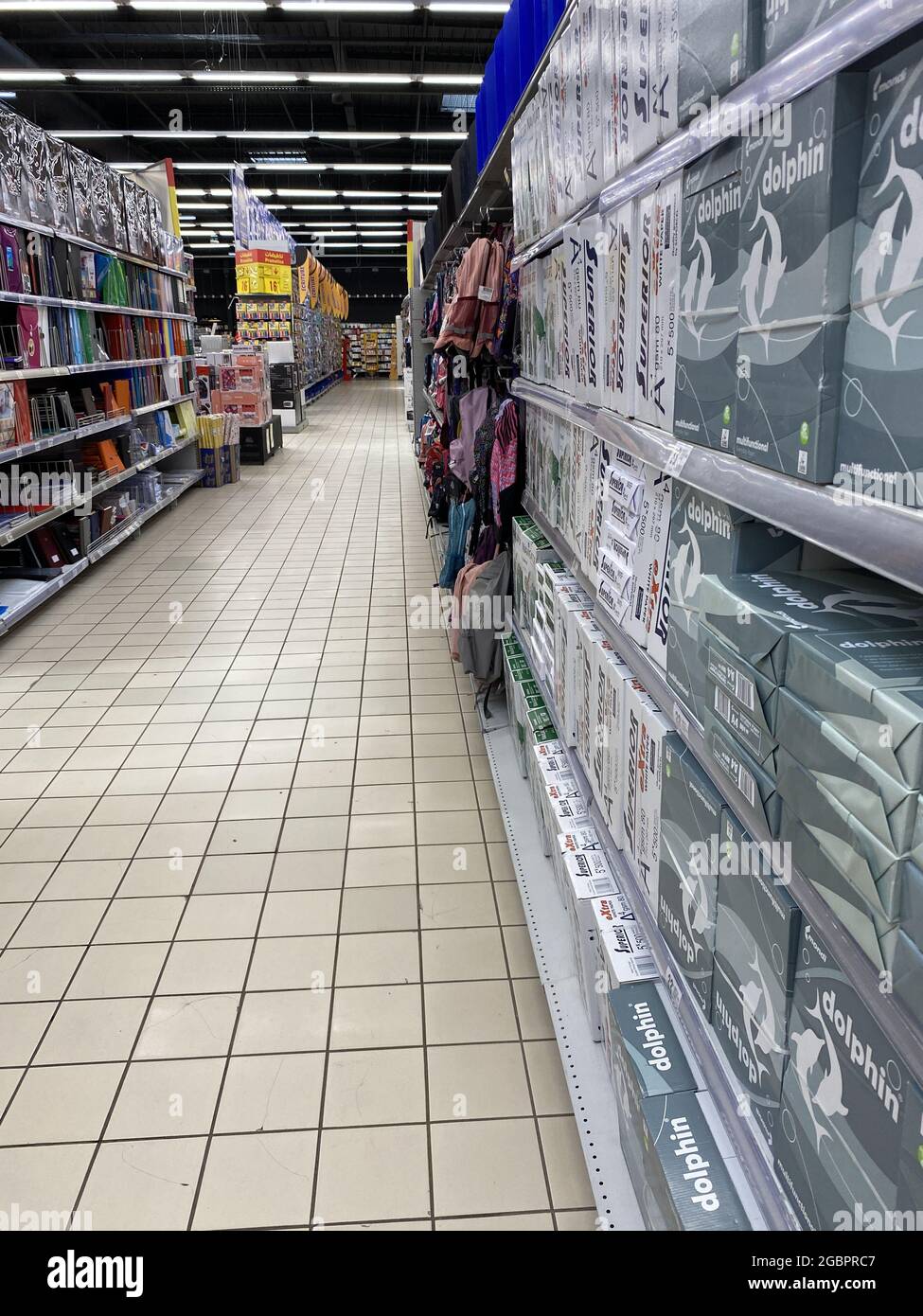 RABAT, MOROCCO - Jul 11, 2021: A view of an aisle filled with various ...