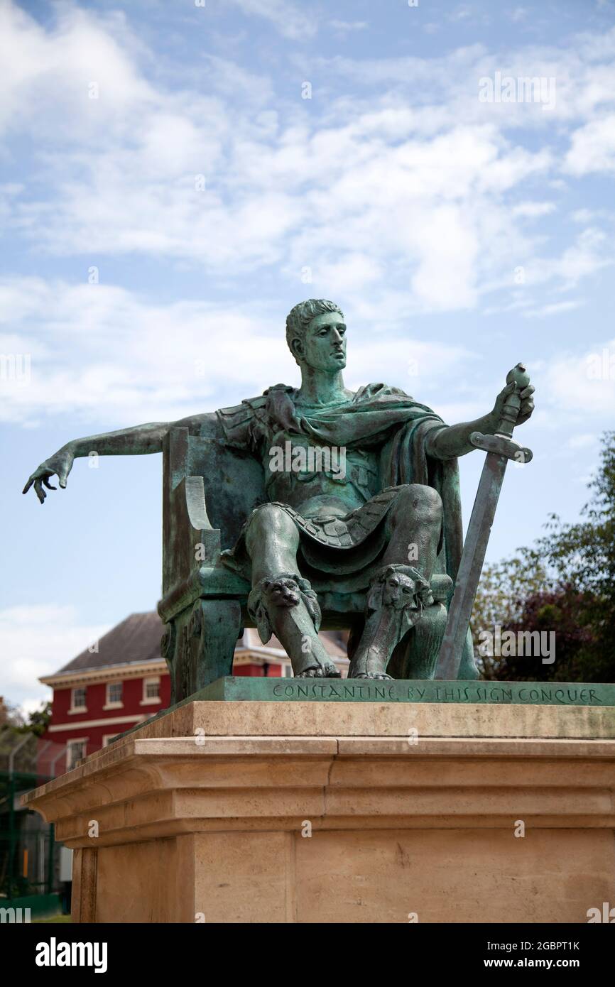 Statue of Constantine the Great outside York Cathedral, UK Stock Photo ...