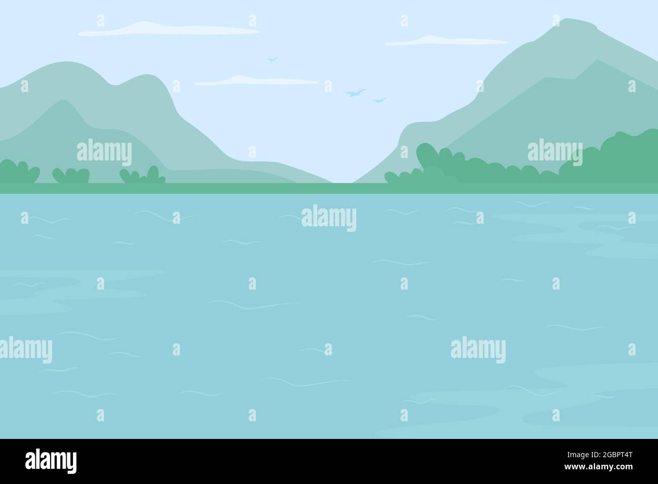 Mountain river flat color vector illustration Stock Vector Image & Art ...