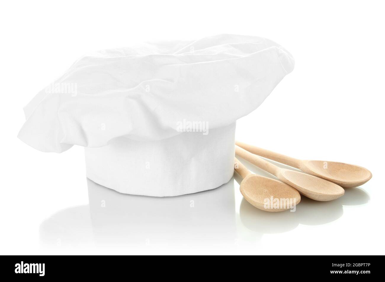 Chef's hat with spoons isolated on white Stock Photo - Alamy