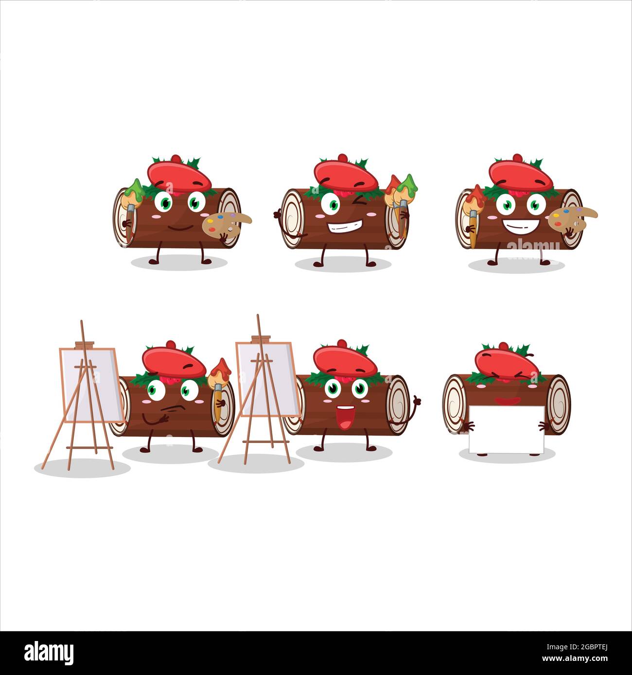 Artistic Artist of cake cinnamon roll christmas cartoon character ...