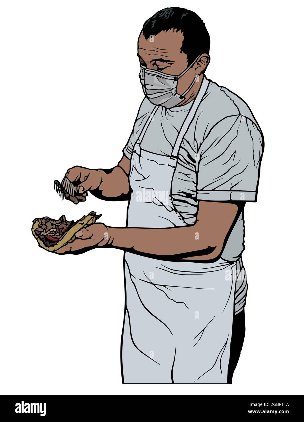 Preparing fast food Stock Vector Images - Alamy