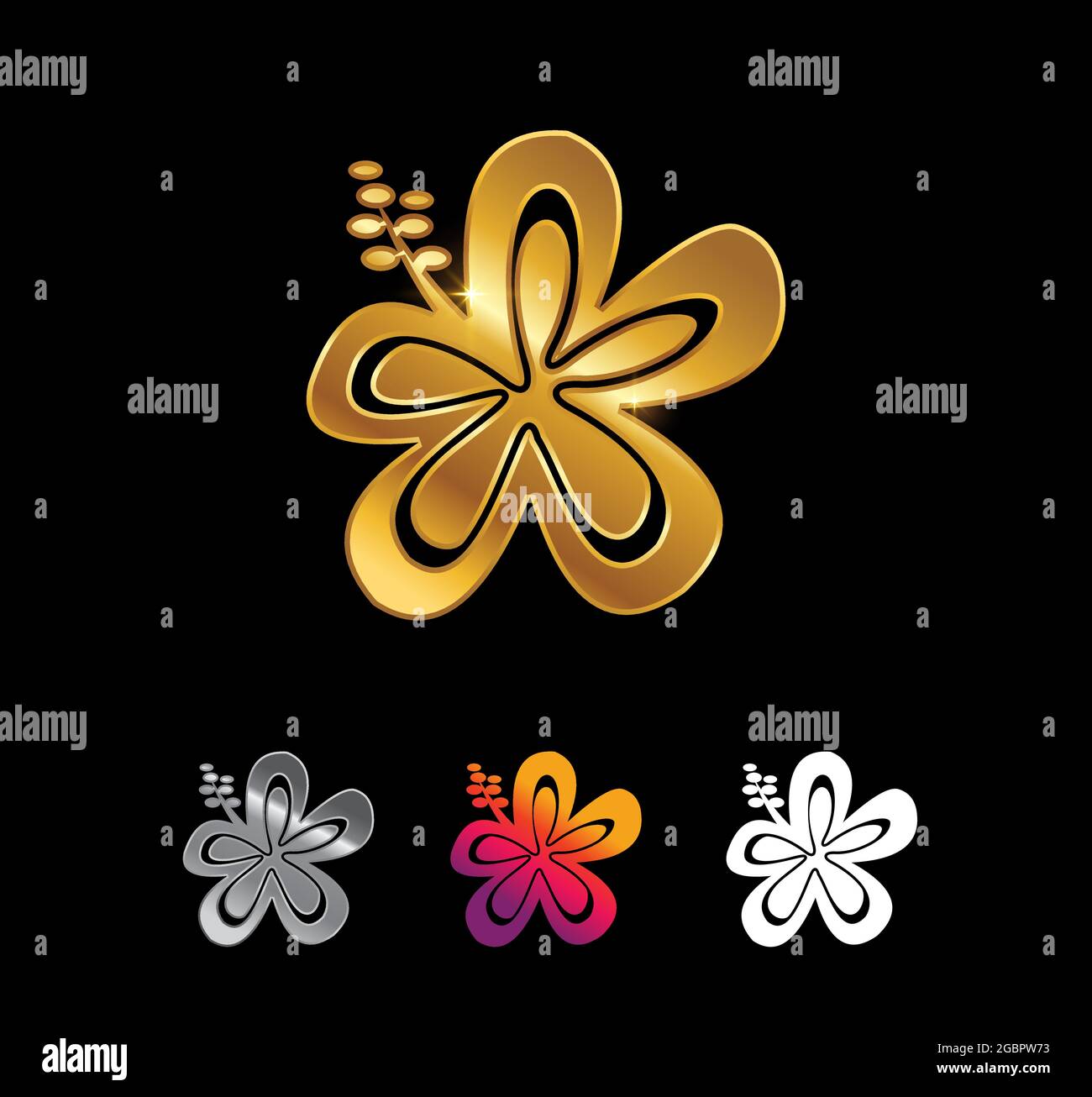 A vector Illustration of Golden Flower Vector Sign Stock Vector Image ...