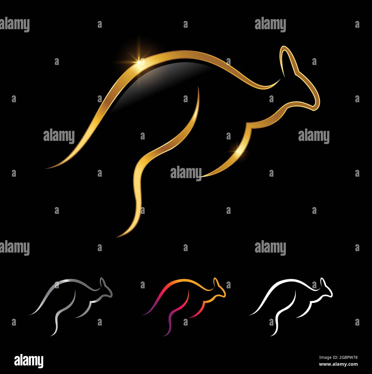 A vector Illustration set of Golden Kangaroo Vector Sign Stock Vector Image & Art - Alamy