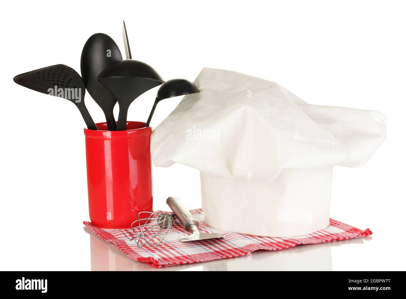 Chef's hat with spoons isolated on white Stock Photo - Alamy