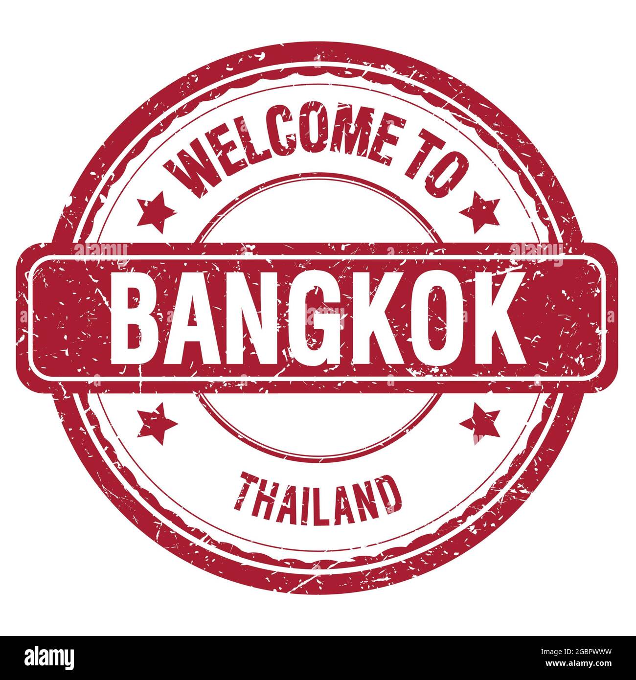 WELCOME TO BANGKOK - THAILAND, words written on red grungy stamp Stock ...