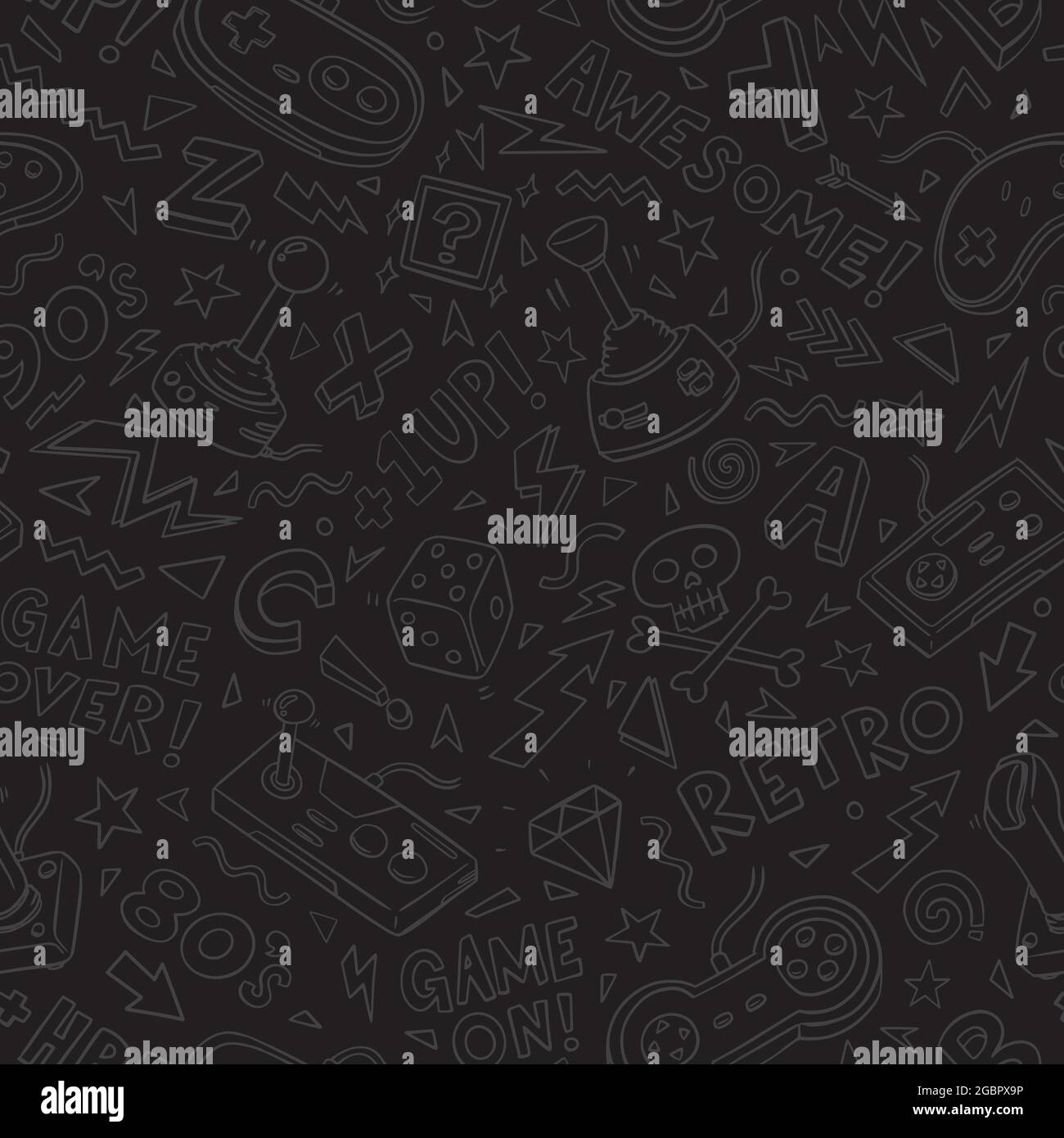 Video Games doodle seamless pattern. Hand drawn vector illustration ... Video Games doodle seamless pattern. Hand drawn vector illustration ...