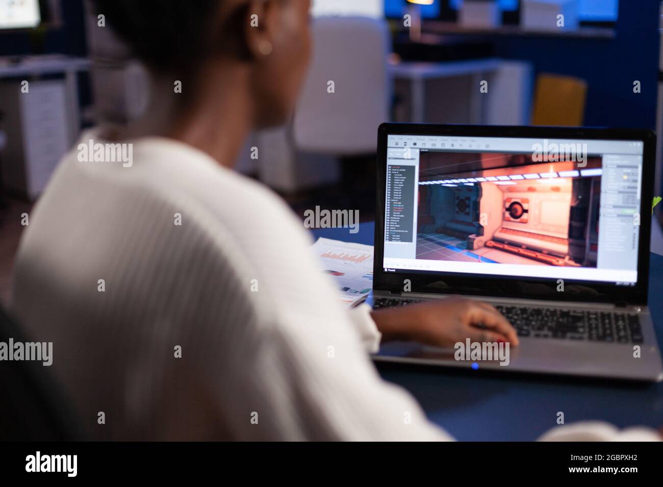 Game creator testing graphics using hi-res stock photography and images ...