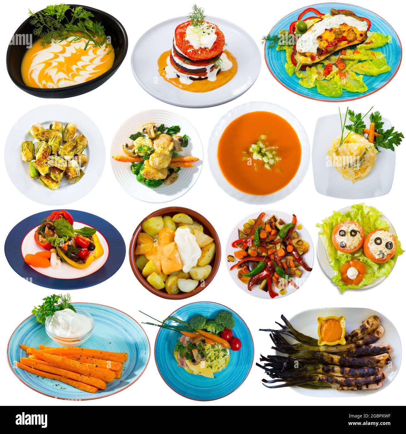 Collection of vegetable meals Stock Photo - Alamy