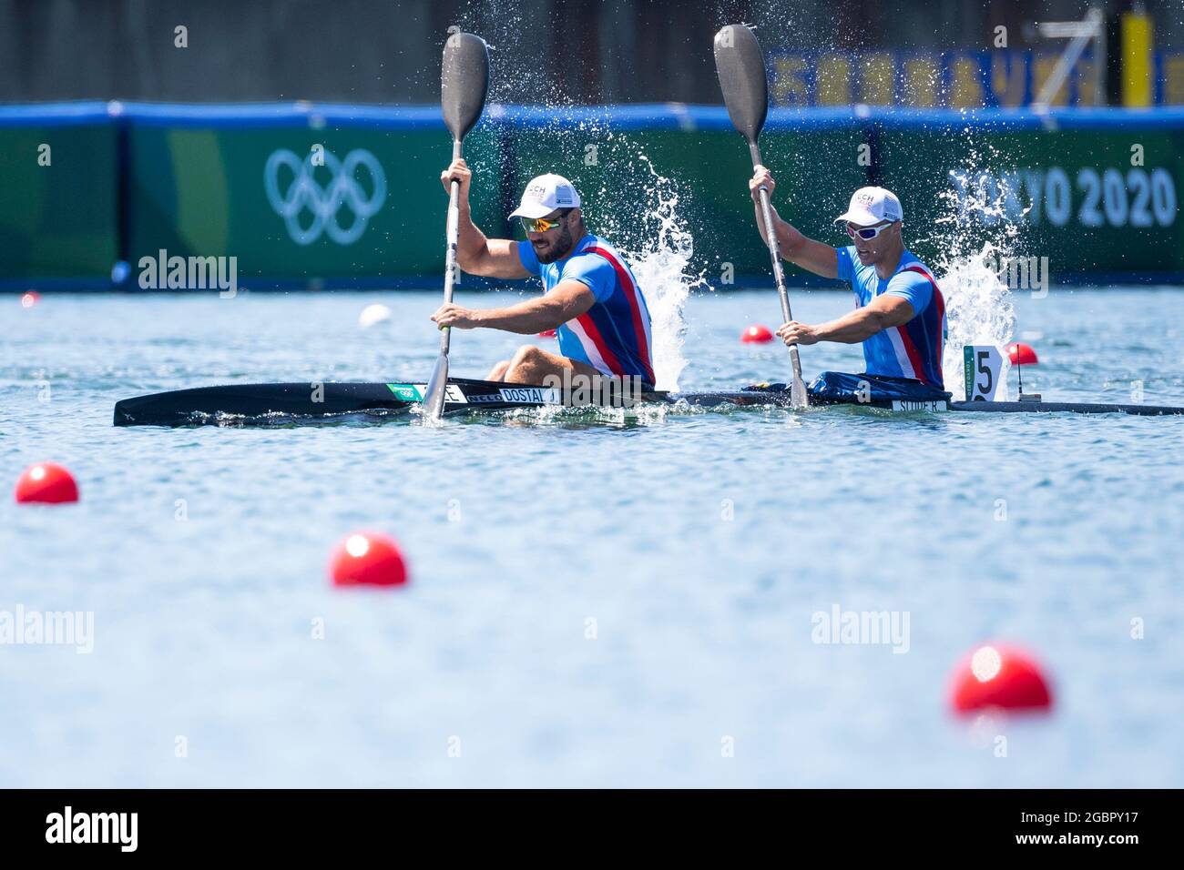 Czech sprint canoeists Josef Dostal, left, and Radek Slouf compete in ...