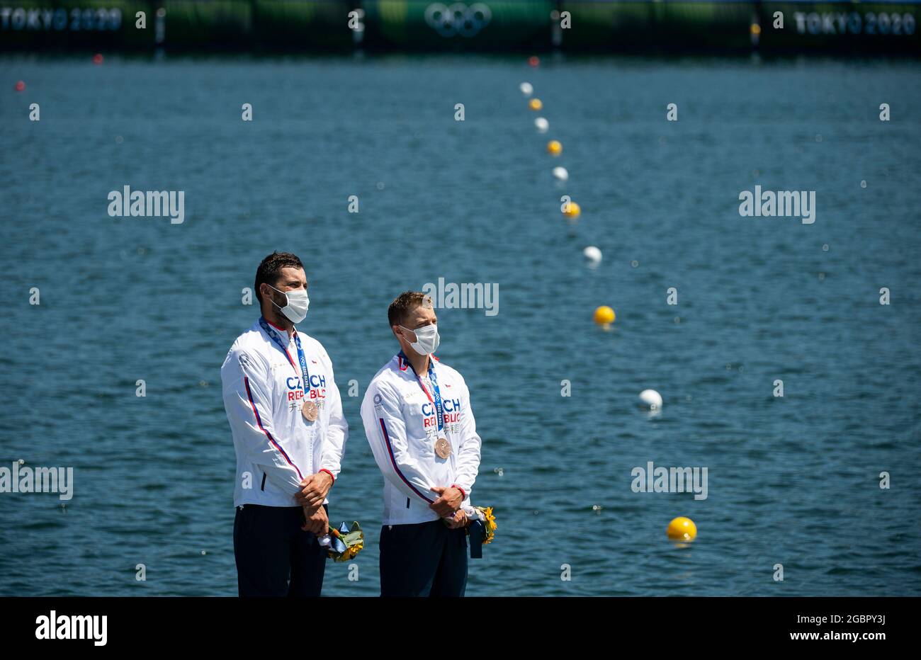 Czech sprint canoeists Josef Dostal, left, and Radek Slouf at the award ...
