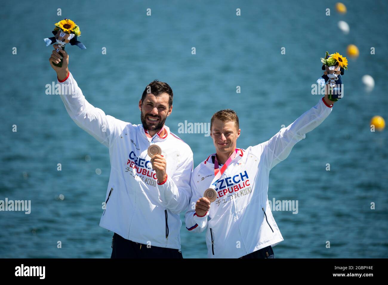 Czech sprint canoeists Josef Dostal, left, and Radek Slouf at the award ...