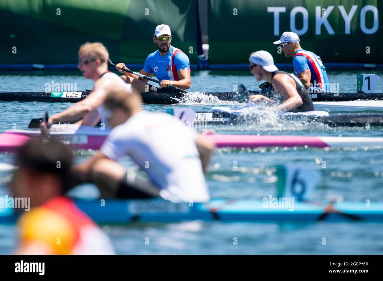 Czech sprint canoeists Josef Dostal, front, and Radek Slouf celebrate ...