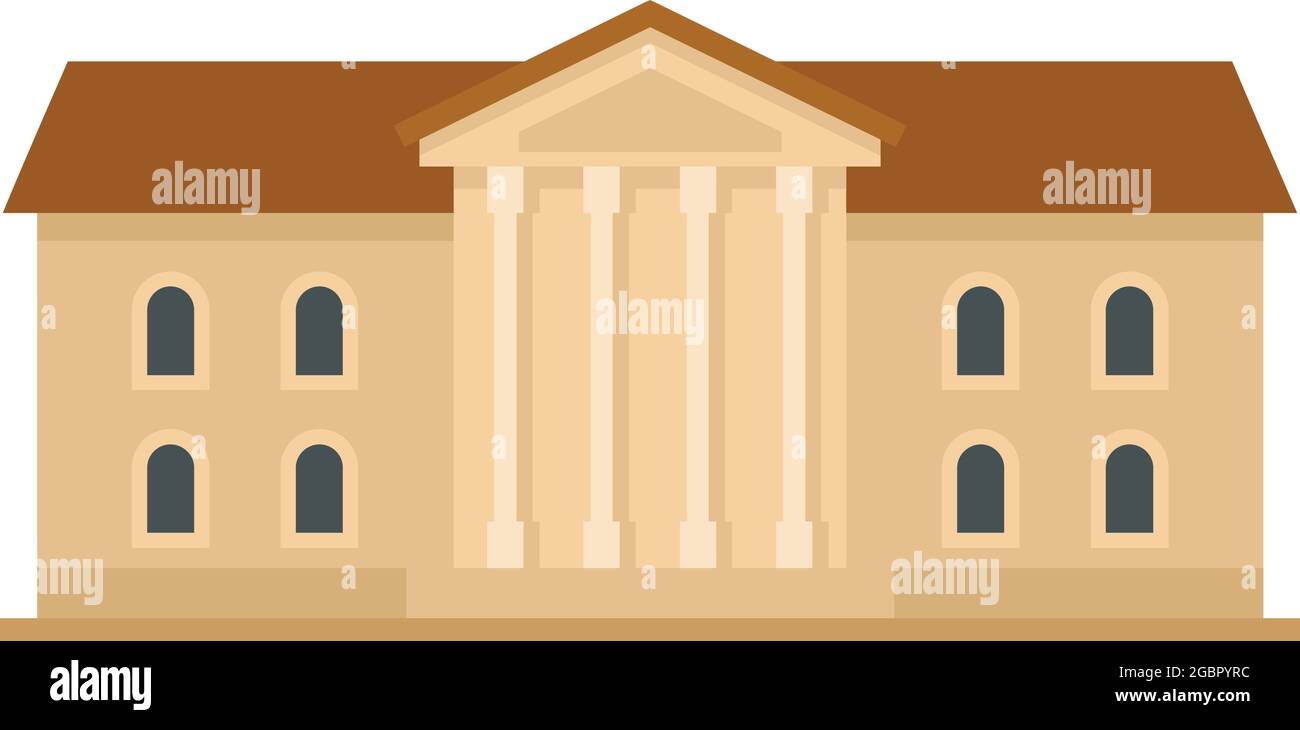 Institute building icon. Flat illustration of institute building vector ...