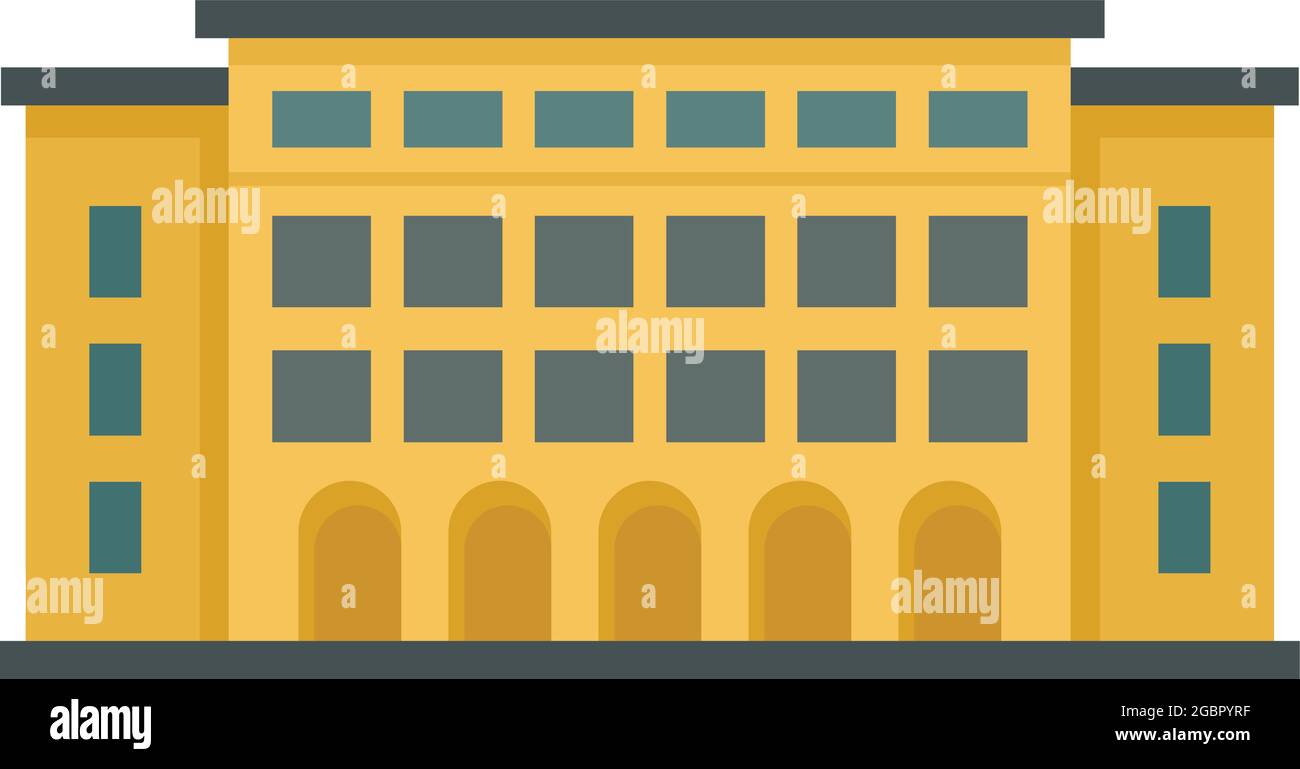 Library building icon. Flat illustration of library building vector ...