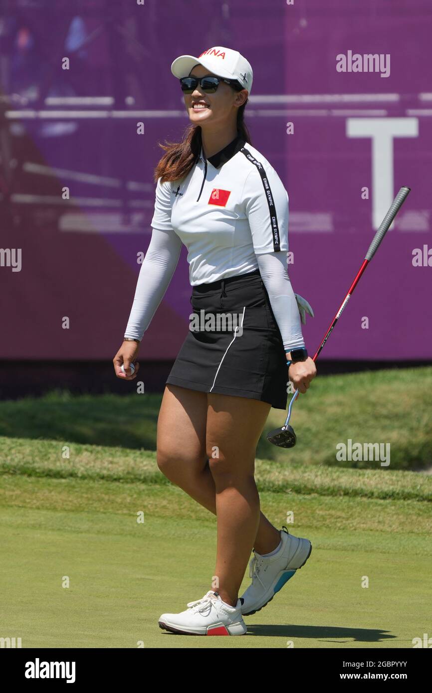 Saitama, Japan. 5th Aug, 2021. China's Lin Xiyu reacts during the women ...