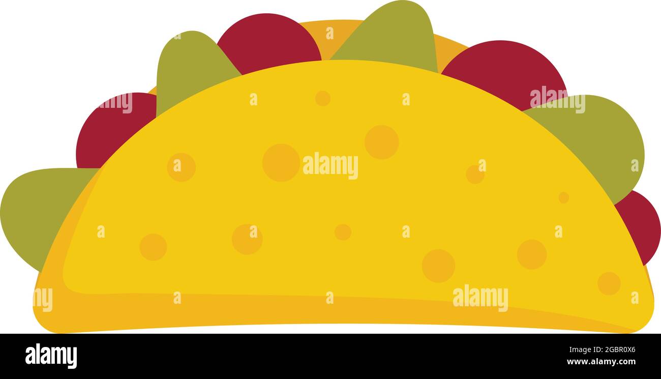 Mexican tacos icon. Flat illustration of mexican tacos vector icon ...