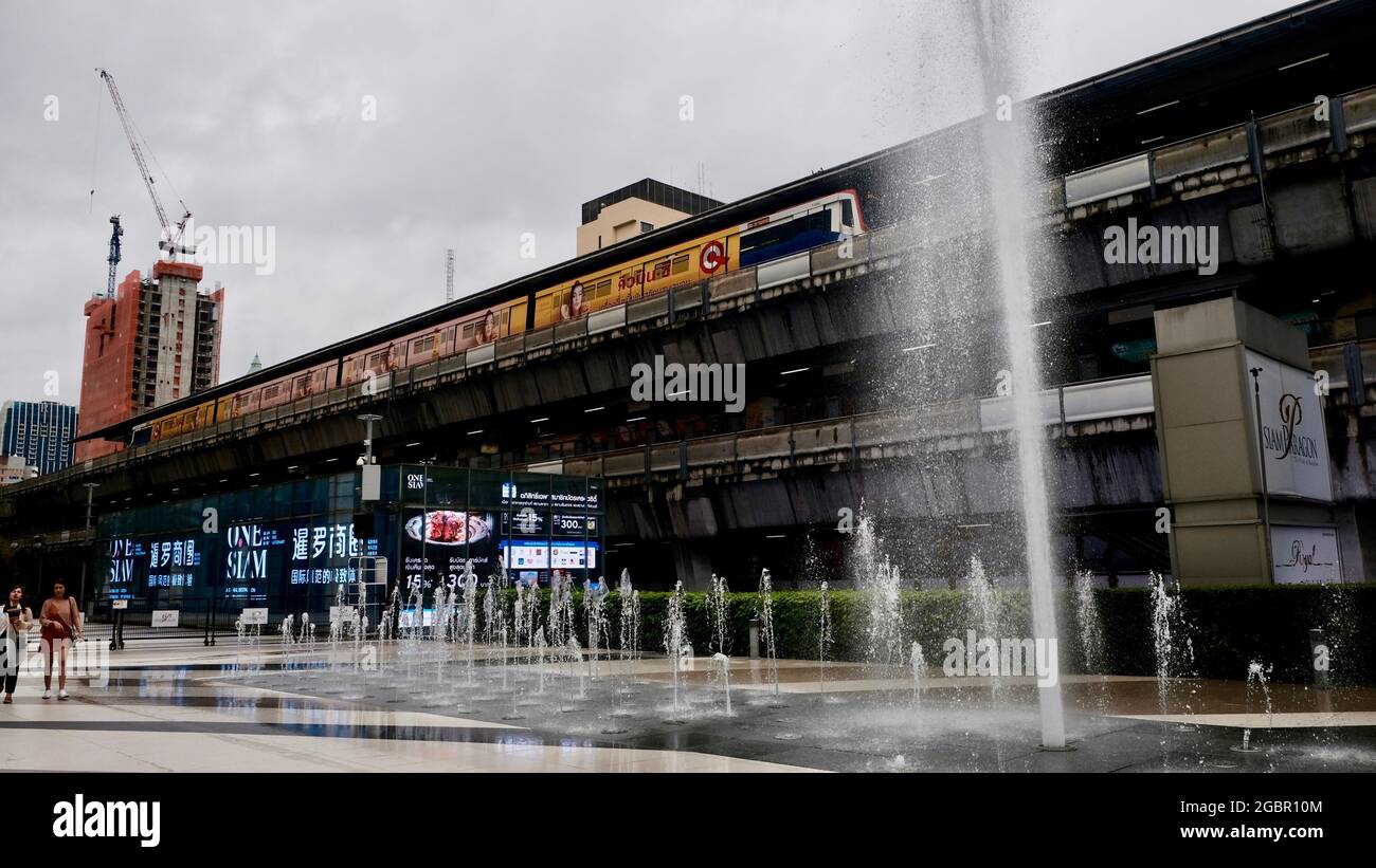 BTS Skytrain Station Siam Square Bangkok Thailand view from Siam ...