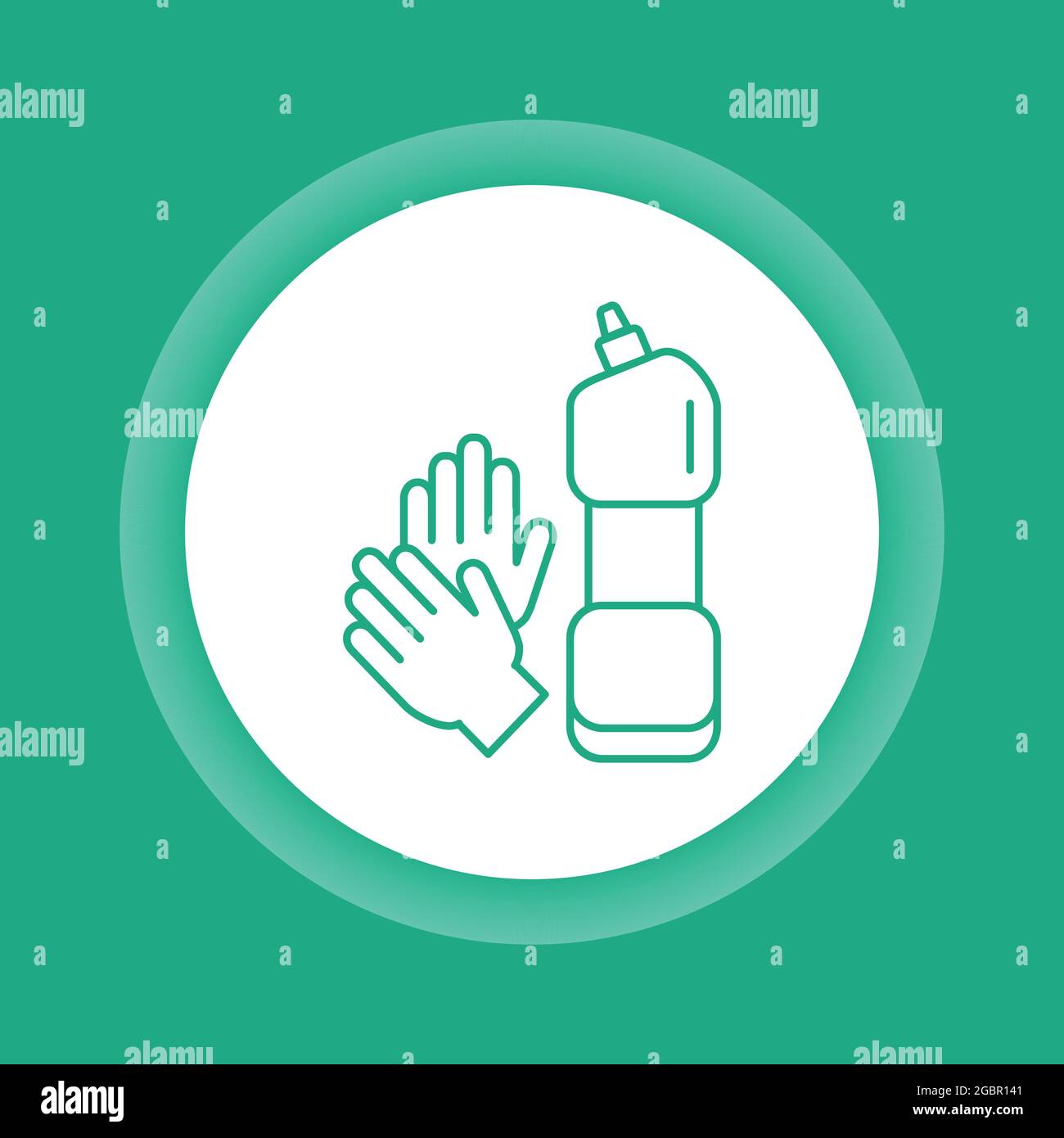 Gloves and detergent color button icon. Cleaning service. Pictogram for ...