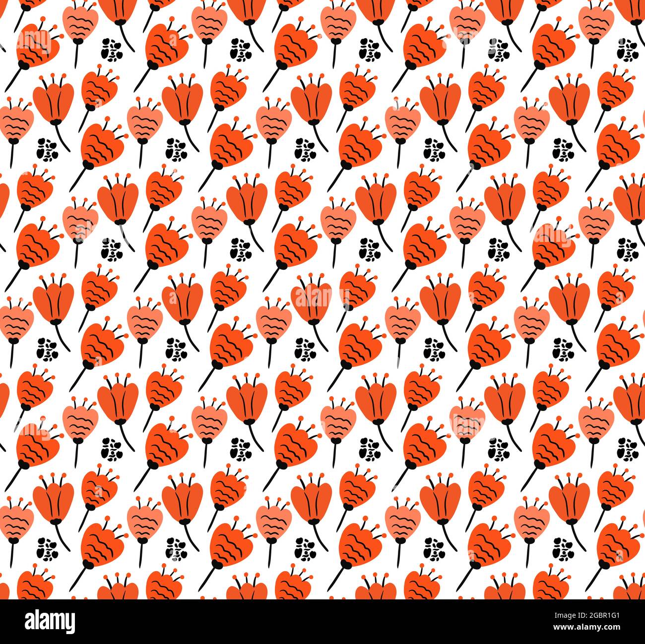 Simple flowers pattern. trendy repeating texture print, background ...